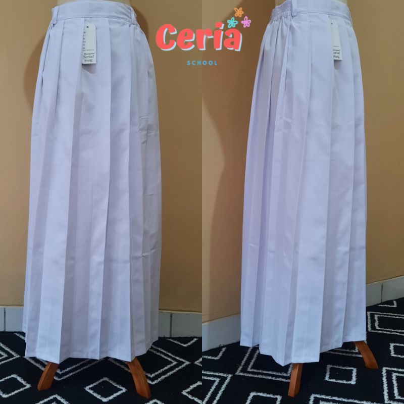 Jual Rok Sekolah Rempel Panjang PUTIH SD/SMP/SMA Seragam Sekolah | Shopee Indonesia