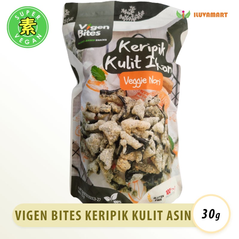 Jual Vigen Bites Keripik Kulit Ikan 30gr / Kripik Kulit Ikan Veggie ...