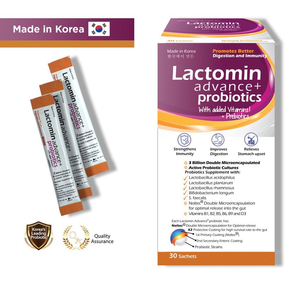 Jual Lactomin Probiotic with added vitamin 30sachet Ready | Shopee ...