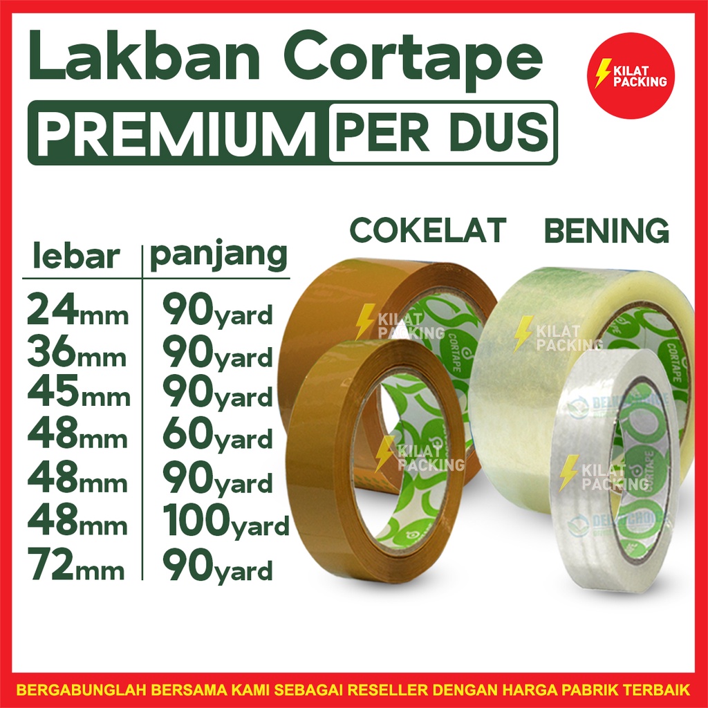 Jual Lakban OPP Tape / Selotip / Isolasi CORTAPE Grosir Harga Ekonomis ...
