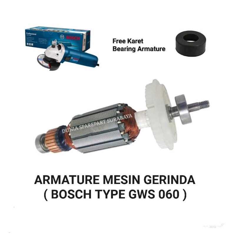 Jual ARMATURE GERINDA BOSCH GWS 060 / 6-100 / ANGKER DINAMO GRENDA ...