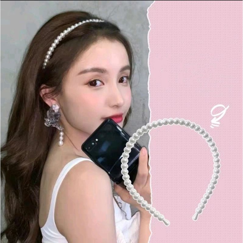 Jual BANDO KOREA FULL MUTIARA PREMIUM TIDAK SAKIT PEARL HEADBAND TIARA ...