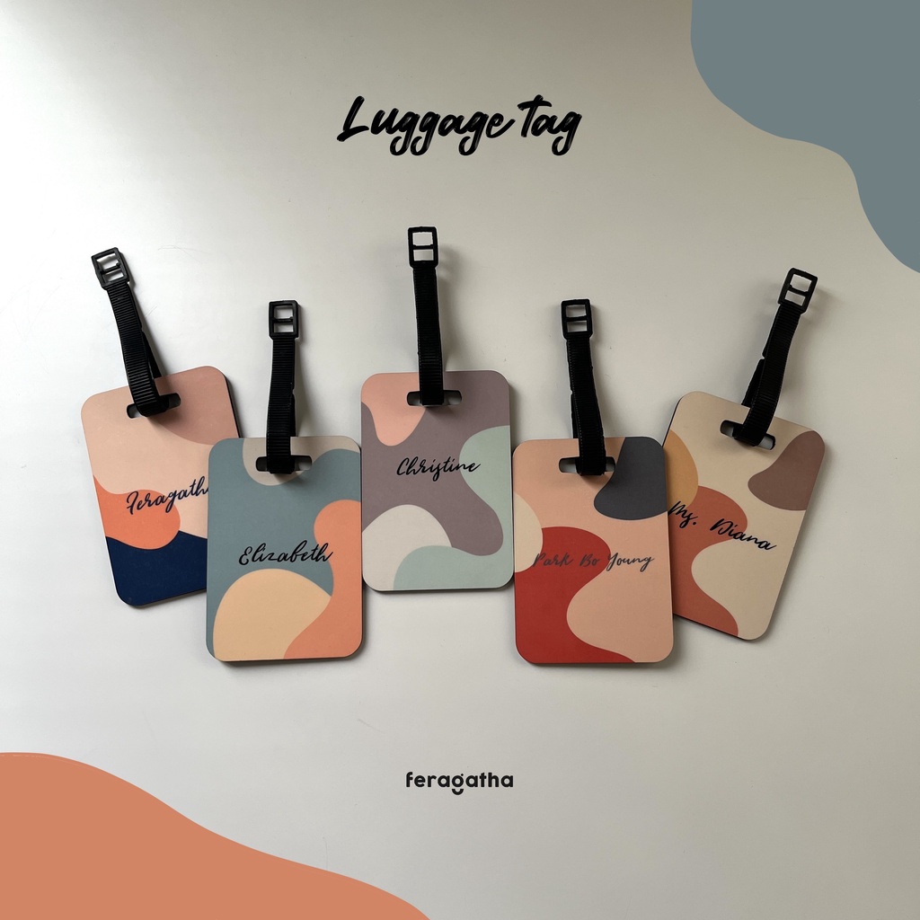 Jual Feragatha Custom Luggage Tag Bag Tag Tas Koper Korean Abstract ...