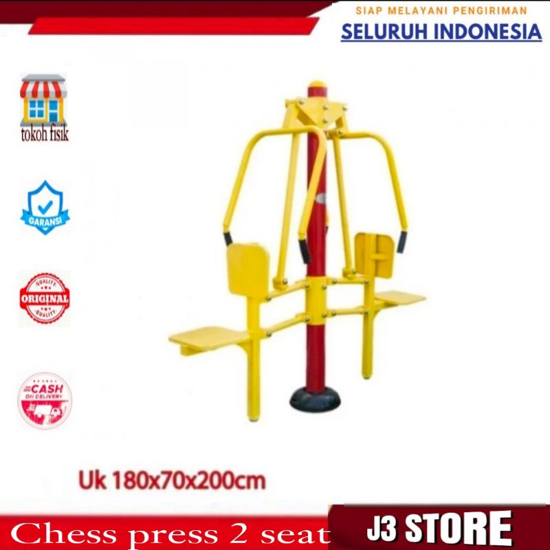Jual Outdoor-Alat fitnes gym taman Chesspres 2 seat(Original)Alat gym ...