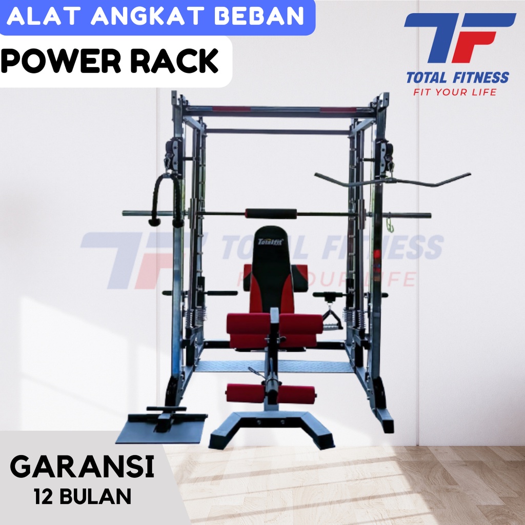 Jual Alat Angkat Beban Power Rack Smith Machine Total Fitness ...