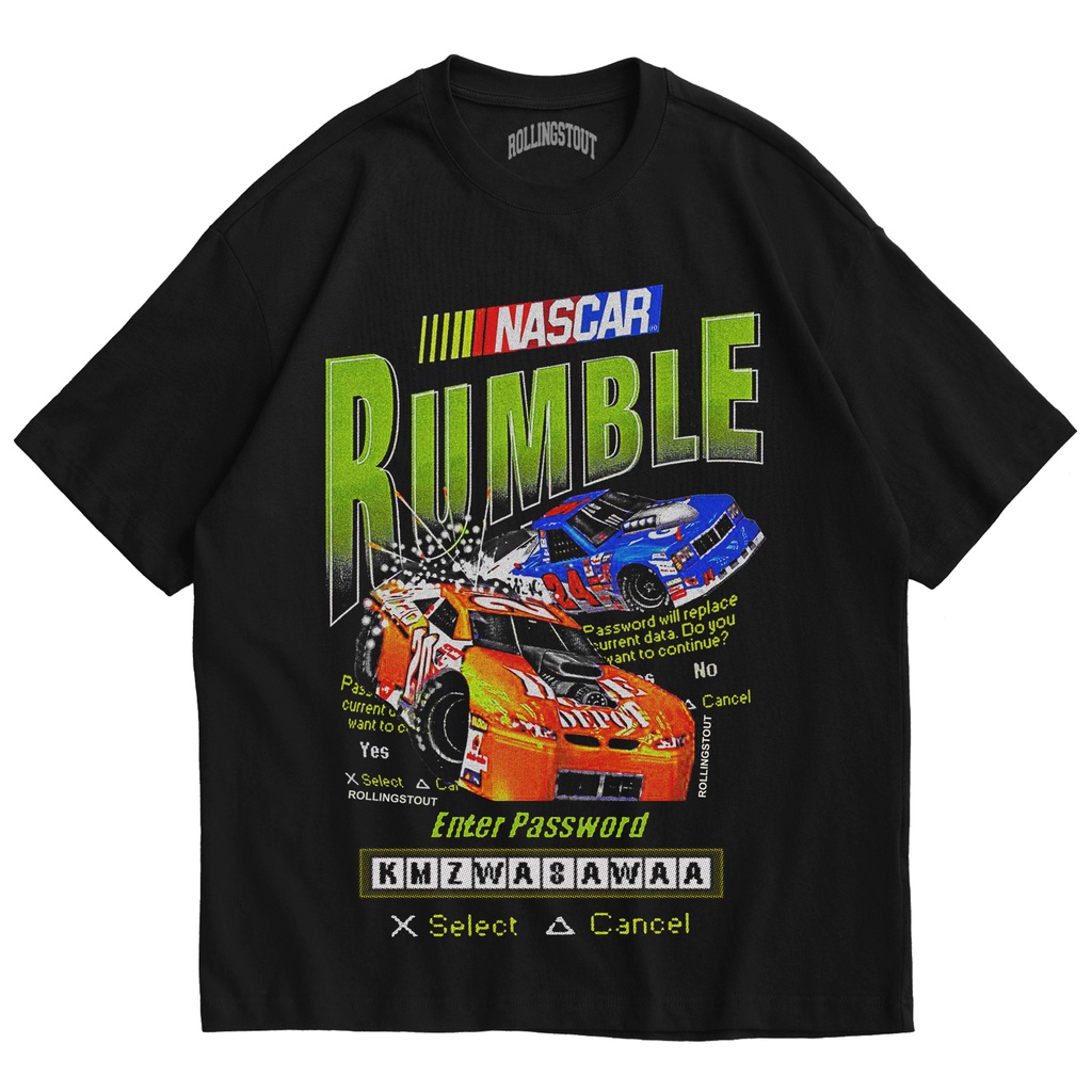 Jual T-SHIRT | KAOS OVERSIZE | NASCAR RUMBLE | BLACK | ROLLINGSTOUT ...