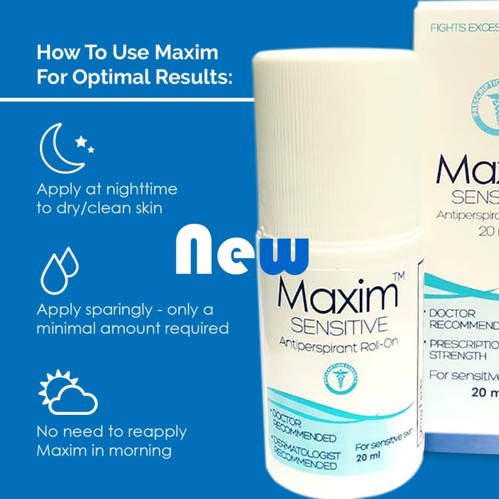 Jual Maxim Sensitive Antiperspirant Deodorant Roll On Original 20 ml ...