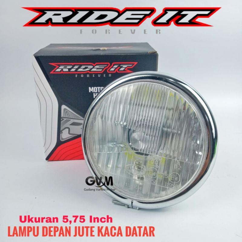 Jual HEADLAMP LAMPU DEPAN JUTE H4 LED KACA DATAR 5 75 INCH CB GL ...