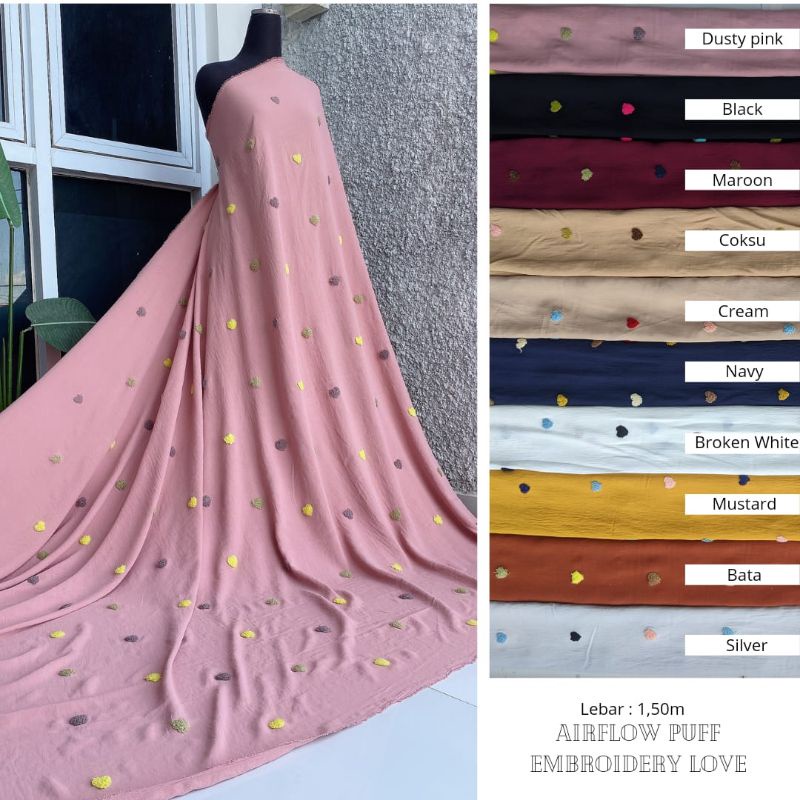 Jual {ELDINA TEXTILE} KAIN MURAH / CRINKLE POM POM / AIRFLOW PUFF ...