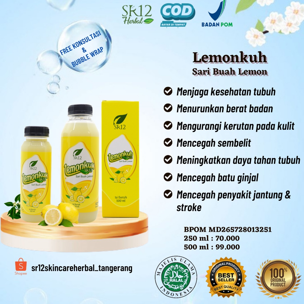 Jual SR12 LEMONKUH 250 ML DAN 500 ML/SARI BUAH LEMON/MINUMAN NUTRISI ...