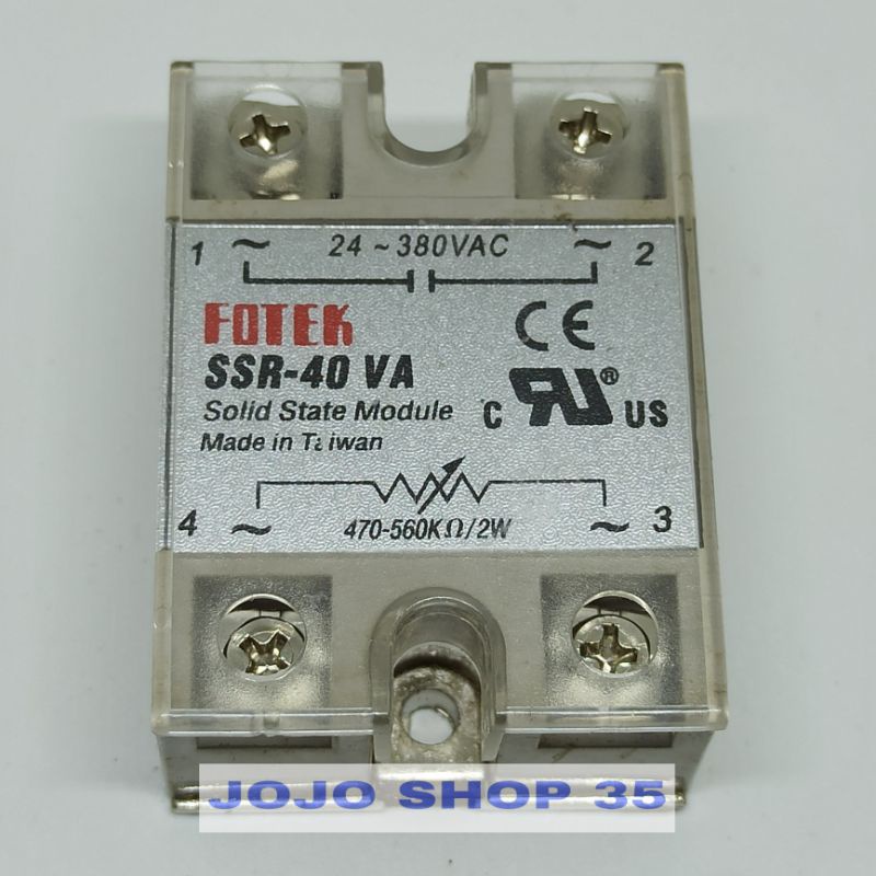 Jual SSR-40VA 470-560K/2W TO 24-380VAC 40A SOLID STATE RELAY MODULE FOTEK SSR40VA SSR 40 VA SSR ...