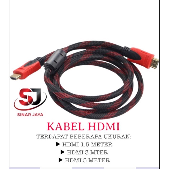 Jual Kabel HDMI 1.5 Meter Serat Jaring Cable 1.5M / 3M / 5M High Speed ...