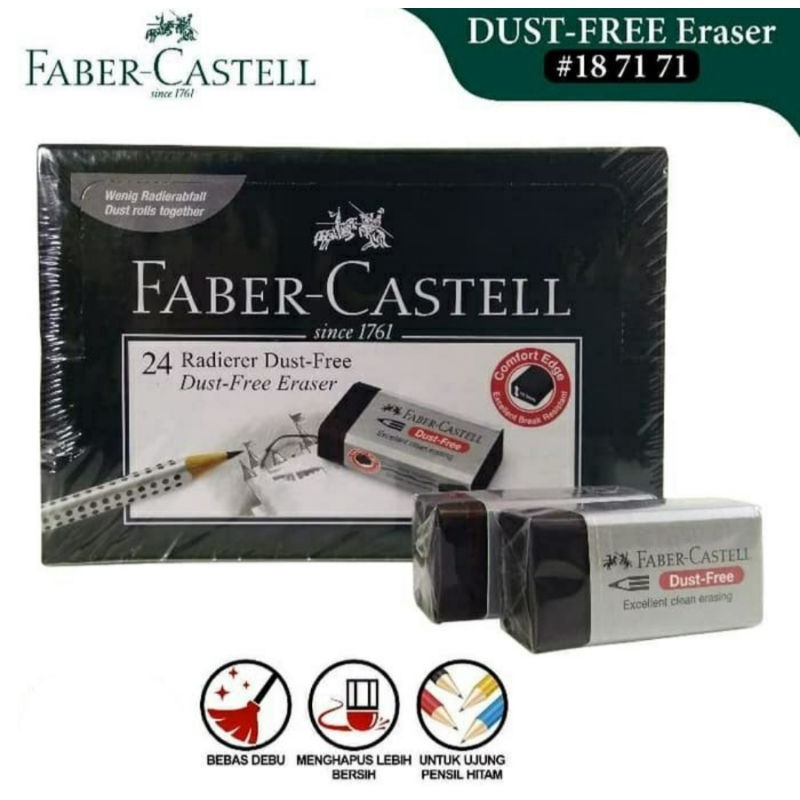 Jual Penghapus Besar Hitam Faber Castell 187999/187171Dust Free Eraser ...