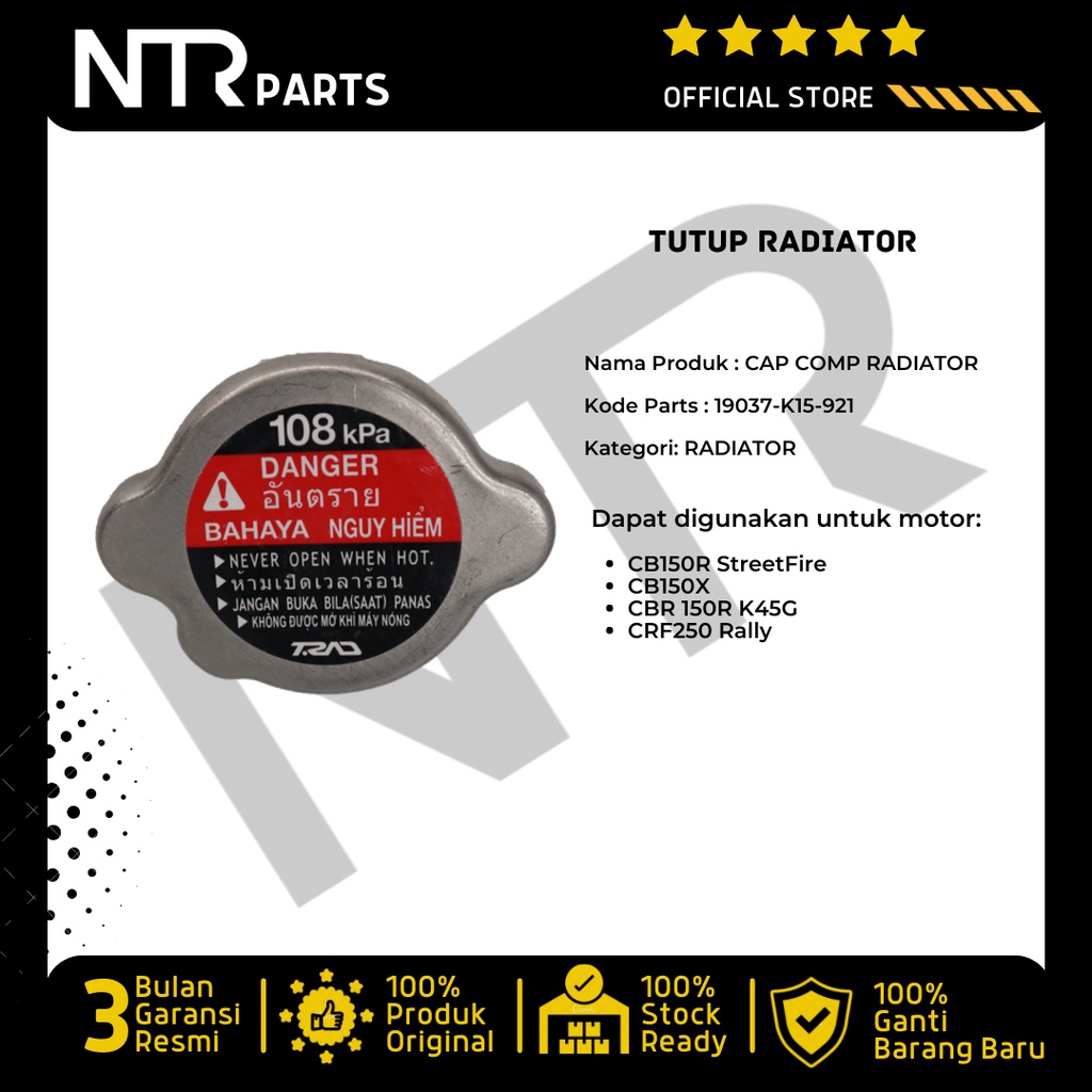 Jual Cap comp tutup radiator CRF 250 RALLY CB 150 R Street Fire CB 150 ...