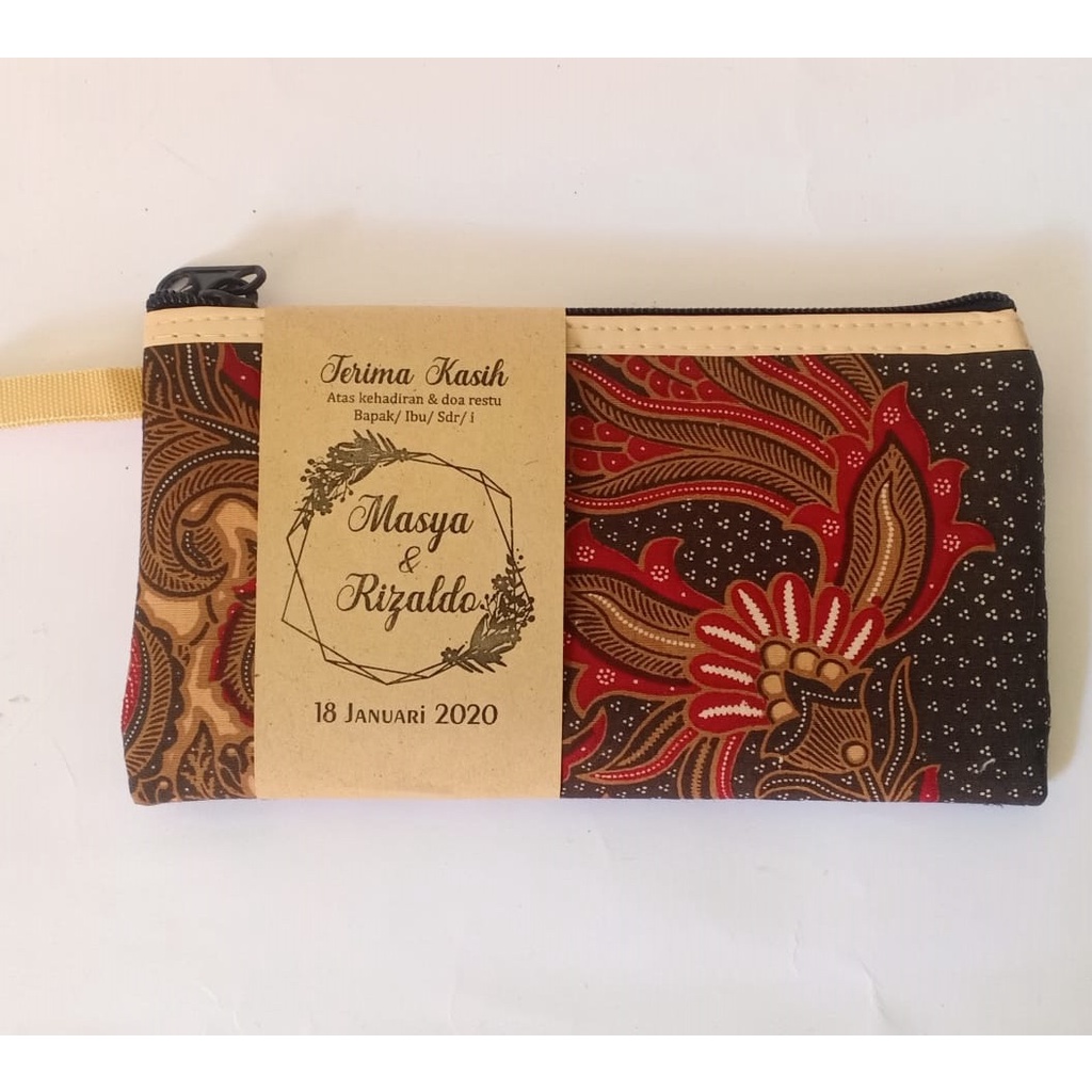 Jual 50 pcs Souvenir pernikahan dompet batik / pouch dompet Kotak 19x11 cm FREE Kemas dan Kartu ...
