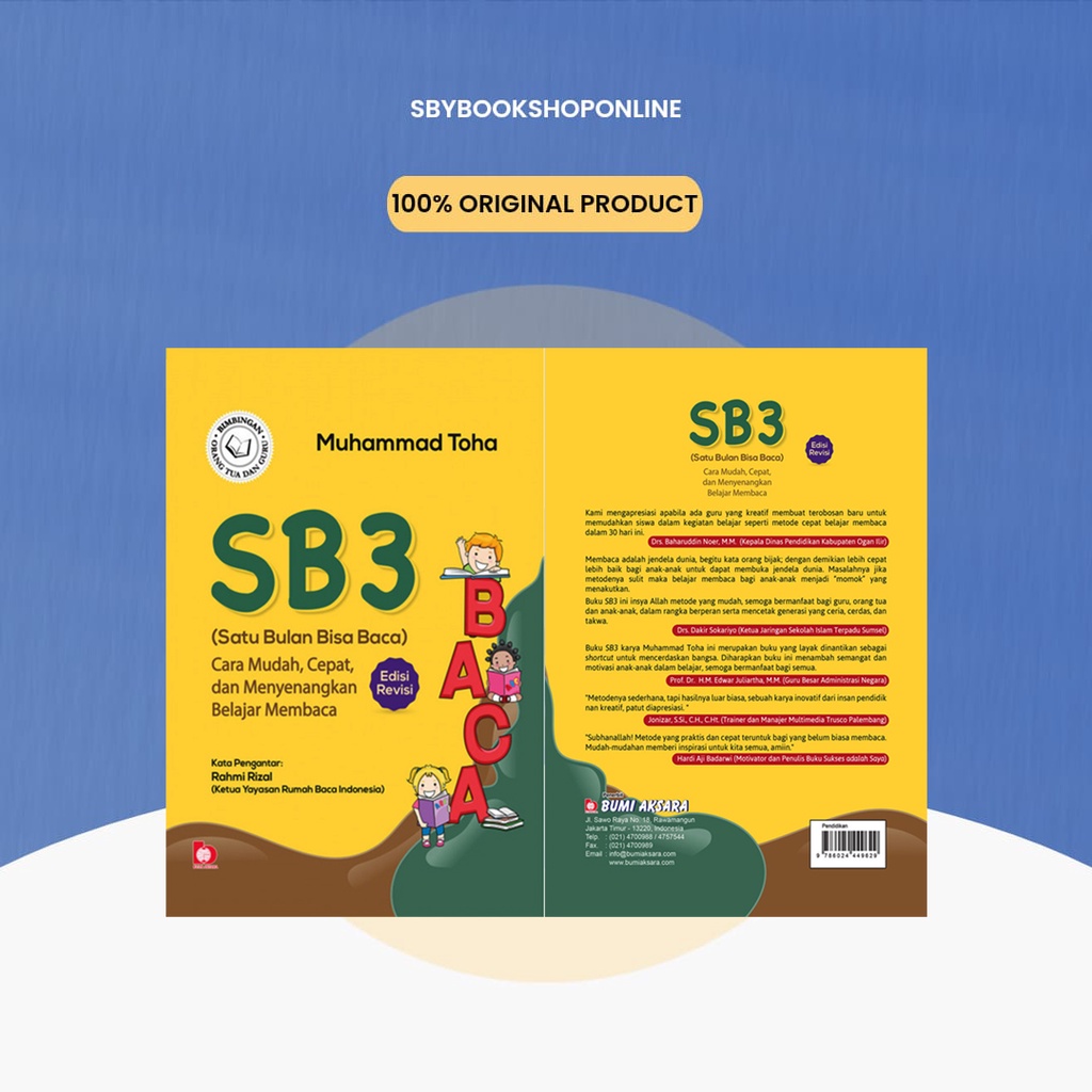 Jual SB3: Satu Bulan Bisa Baca - Cara Mudah, Cepat, Dan Menyenangkan Belajar Membaca - Muhammad ...