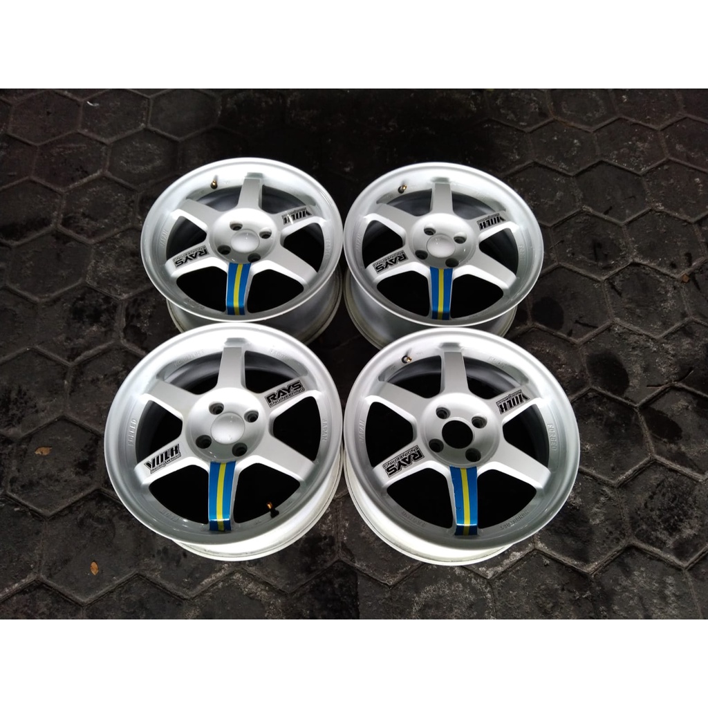 Jual Velg Mobil Seken Volk Rays Te37 Ring 16 Lubang 4x100 Putih Cocok ...