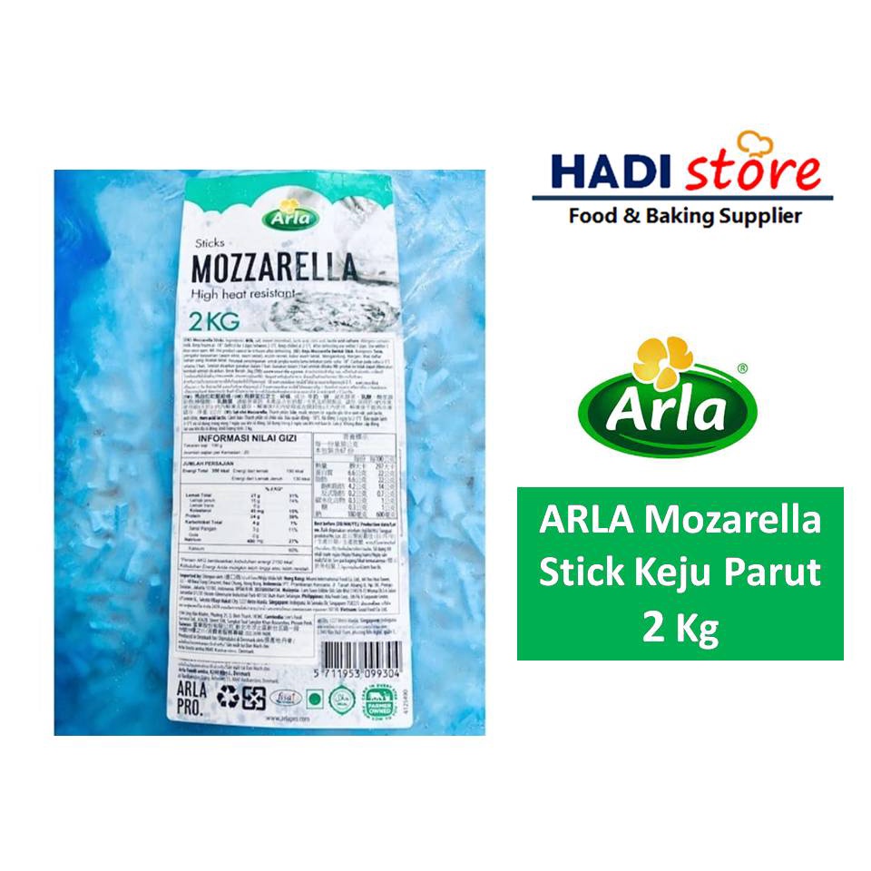 Jual ARLA KEJU PARUT MOZZARELLA STICK SHREDDED MOZARELLA CHEESE 2 KG ...