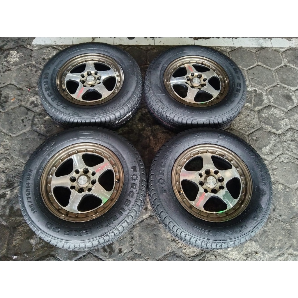 Jual Velg Mobil Bekas Rotiform Ring 14 pcd 4x100 4x114 + Ban 185 70 R14 ...