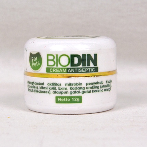 Jual BIODIN CREAM ANTISEPTIC 12GR - Obat Luka Jamur Scabies Kucing ...