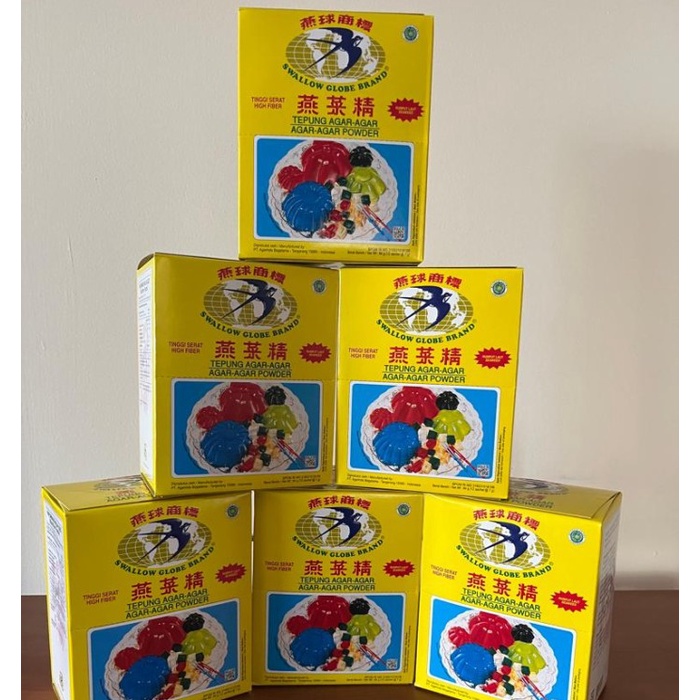 Jual Promo Swallow Globe Agar Agar 1 box isi 12 sachet @7gr PLAIN ...