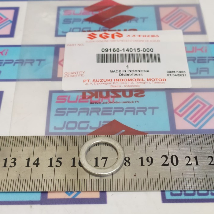 Jual Suzuki Parts 09168-14015-000 Gasket Ring Oil Cooler Satria FU All ...