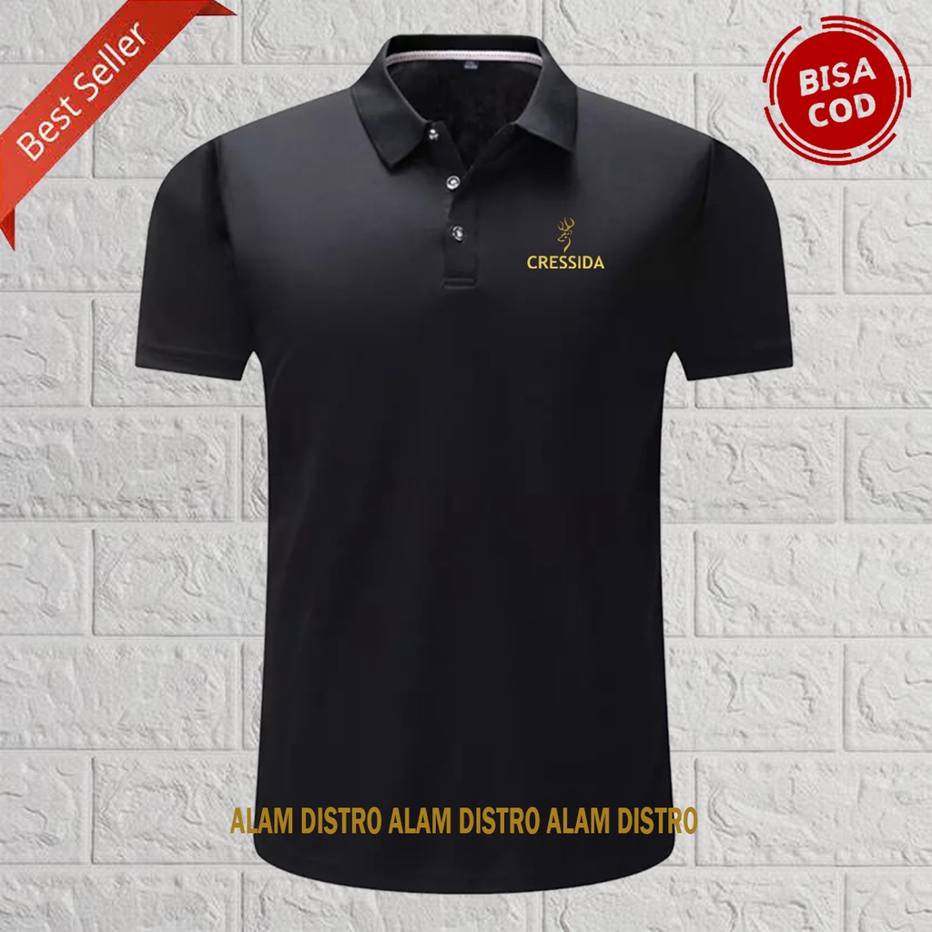 Jual Promo COD Kaos Distro Polo Shirt Kerah Cressida Logo Text Gold ... Jual Promo COD Kaos Distro Polo Shirt Kerah Cressida Logo Text Gold ...