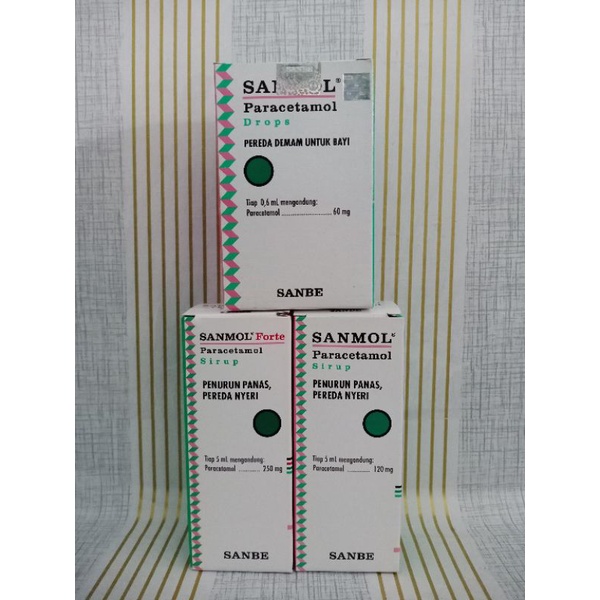 Jual Sanmol sirup Forte Drop untuk penurun panas demam nyeri pusing ...