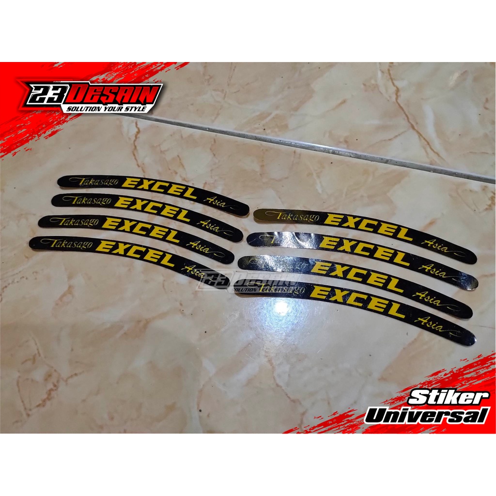 Jual Stiker velg takasago excel 8pcs Sticker takasago stiker excel ...