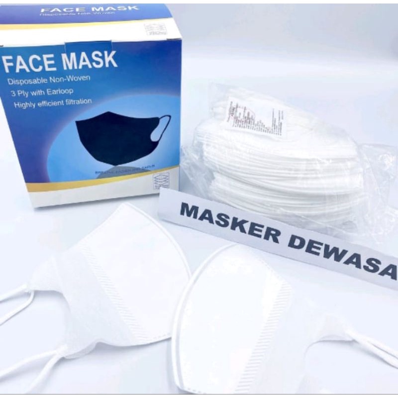 Jual Masker Duckbil 3 PLY Plus Box isi 50 pcs / Masker Duckbill ada ...