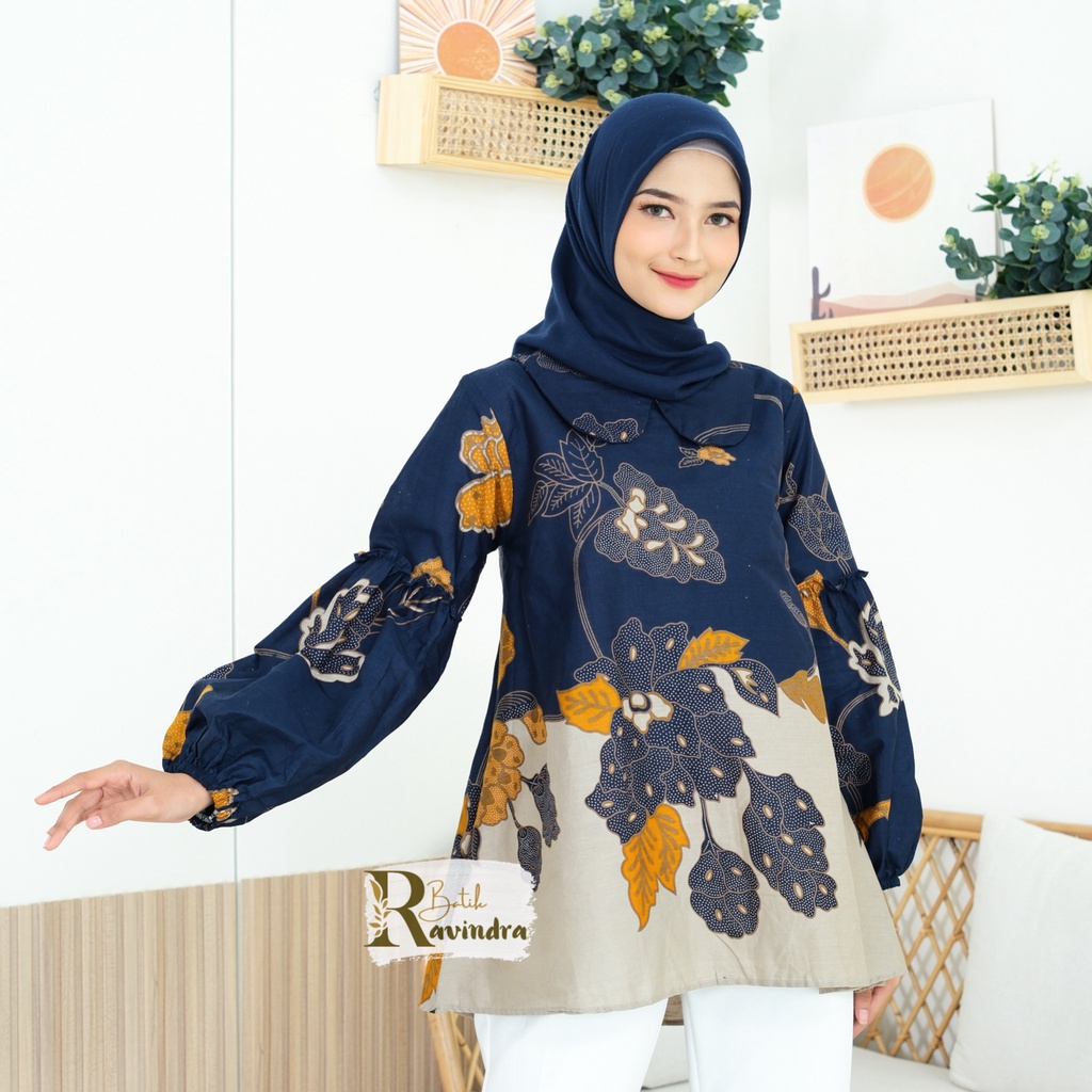 Jual Blouse Batik Bunga Teratai | Shopee Indonesia