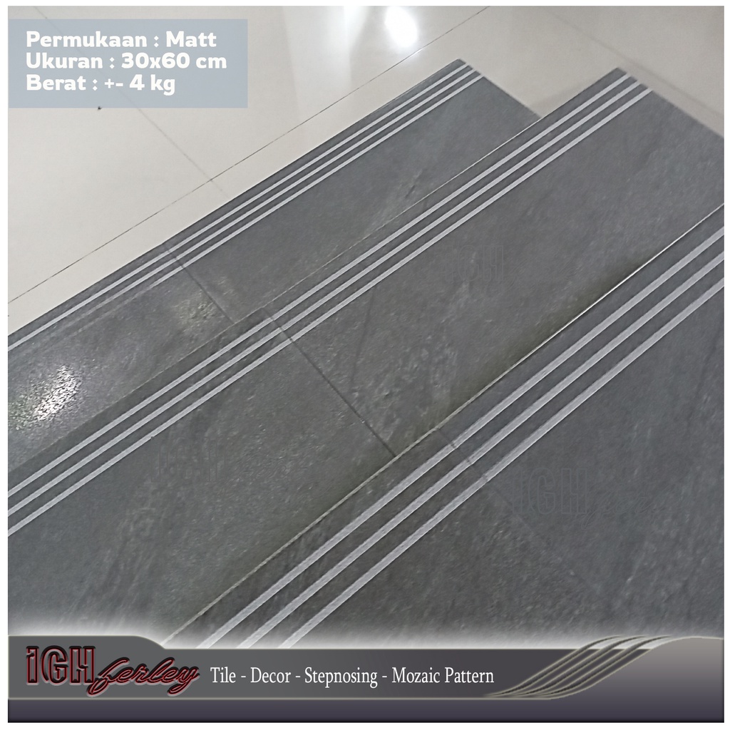 Jual Stepnosing Granit 30x60 Batu Veinstone Abu Matt Tekstur Lantai ...