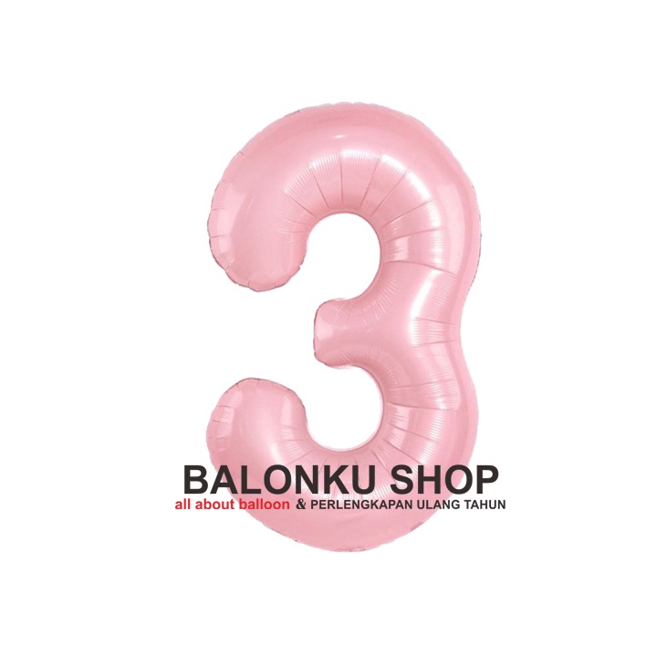 Jual Balon Foil Angka Jumbo Pink Pastel 80 Cm / Balon Angka Jumbo 80cm ...