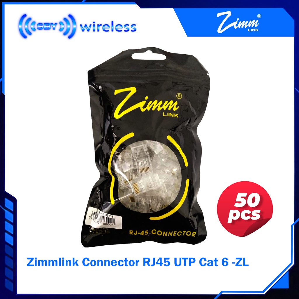 Jual Konektor RJ45 UTP Cat 6 ZimmLink - ZL Connector CAT6 Zimm link ...