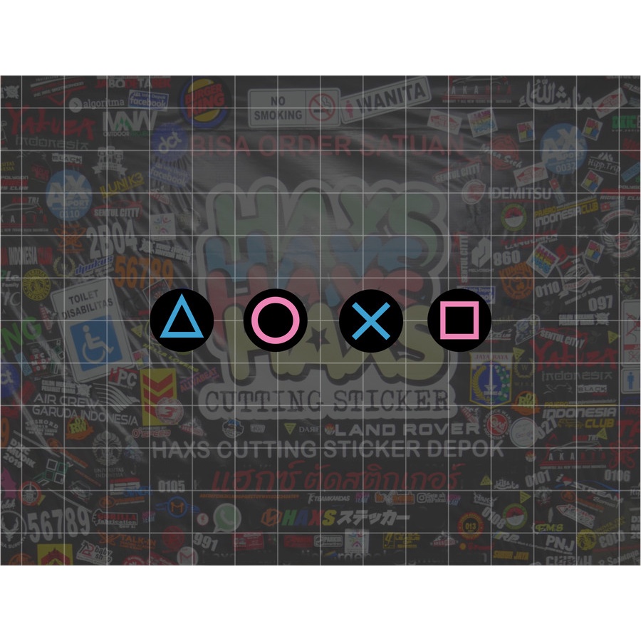 Jual Cutting Sticker Playstation Button V1 ukuran 8 cm untuk motor ...