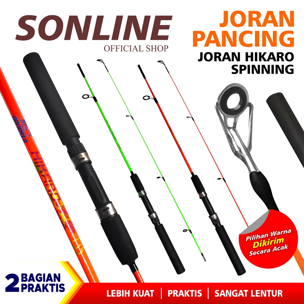 Jual SONLINE- Joran Pancing Super Lentur Warna Hijau Dan Merah Panjang ...
