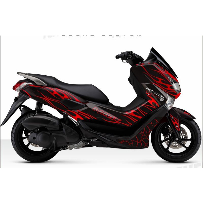 Jual Decal stiker Nmax Old 155 Monsters list merah fullbody | Shopee ...