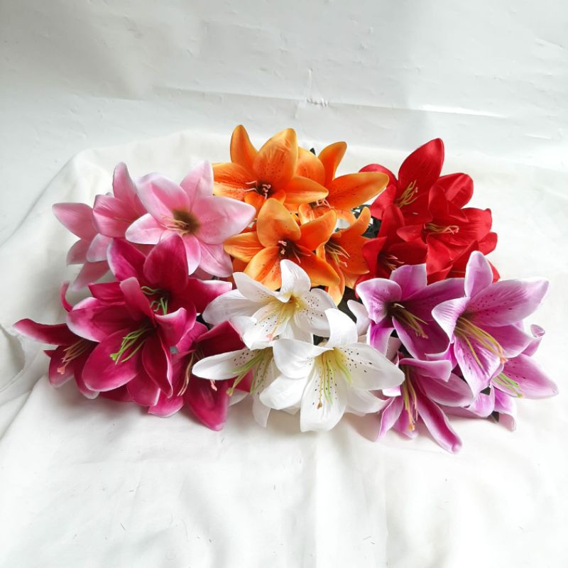 Jual BUNGA LILY KAIN - BUNGA HIAS - BUNGA ARTIFICIAL -BUNGA DEKOR ...
