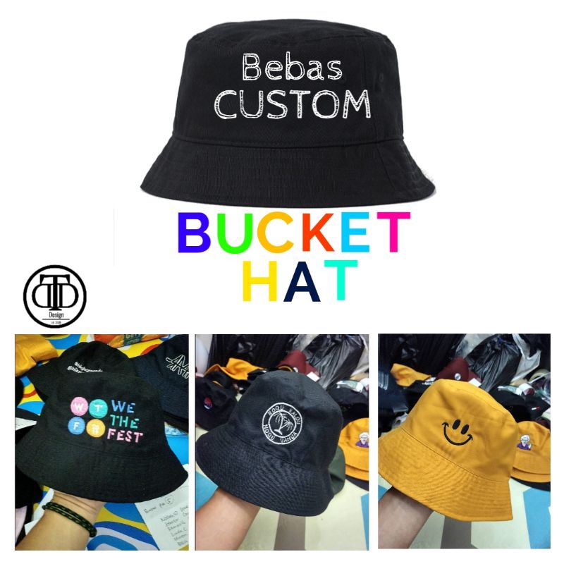 Jual Bucket Hat Custom / topi Bucket custom Gambar Desain Suka suka ...