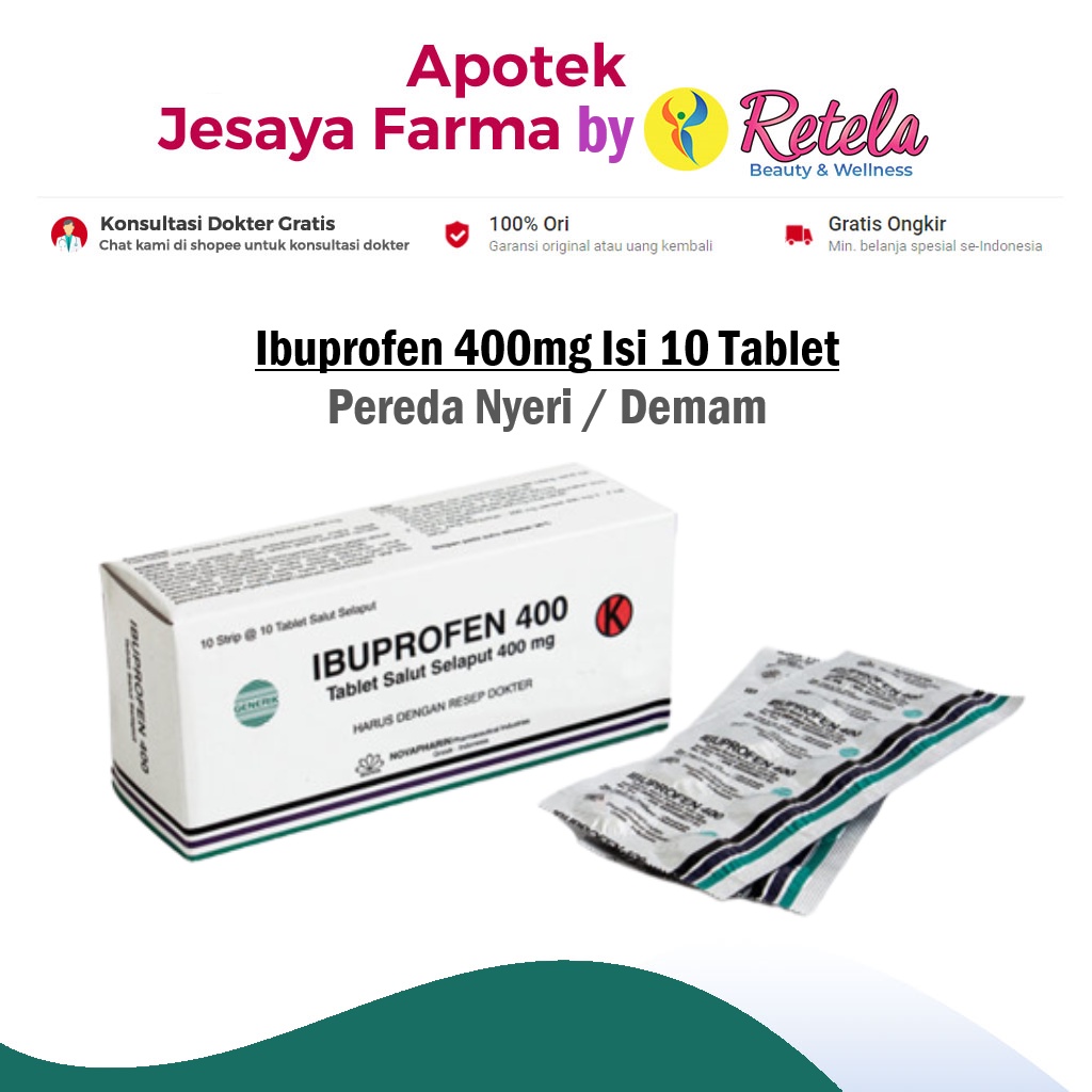 Jual IBUPROFEN 400MG 100`S [GEN] | Shopee Indonesia