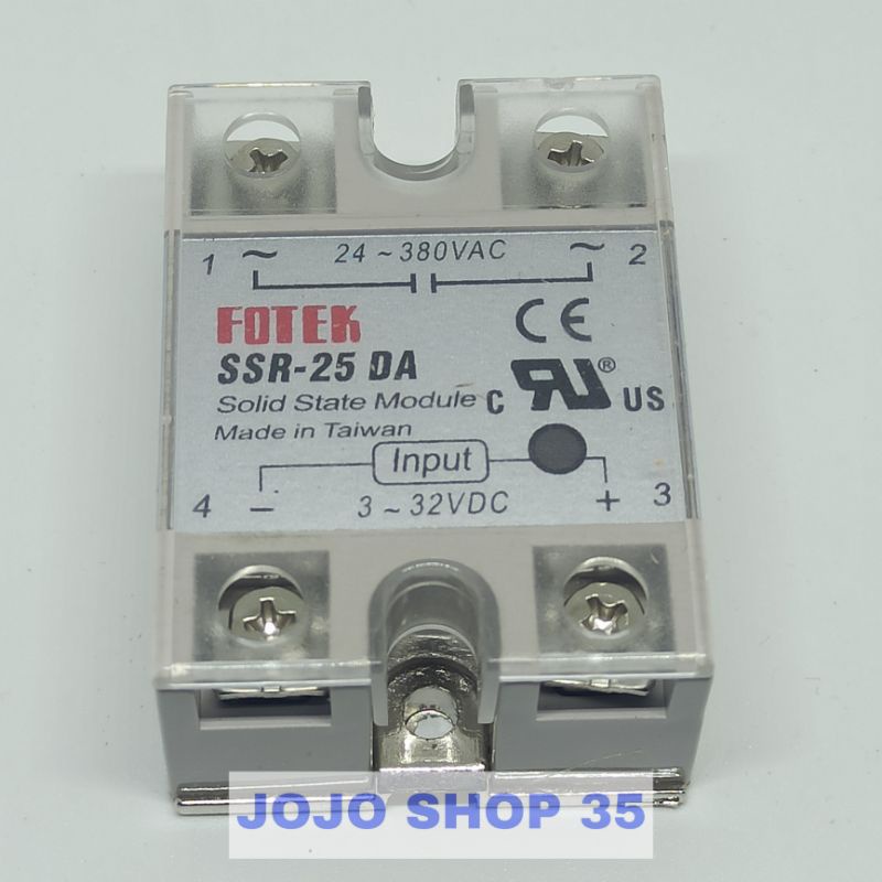 Jual SSR-25DA 3-32VDC TO 24-380VAC 25A/250V SOLID STATE RELAY MODULE FOTEK SSR25DA SSR 25DA ssr ...