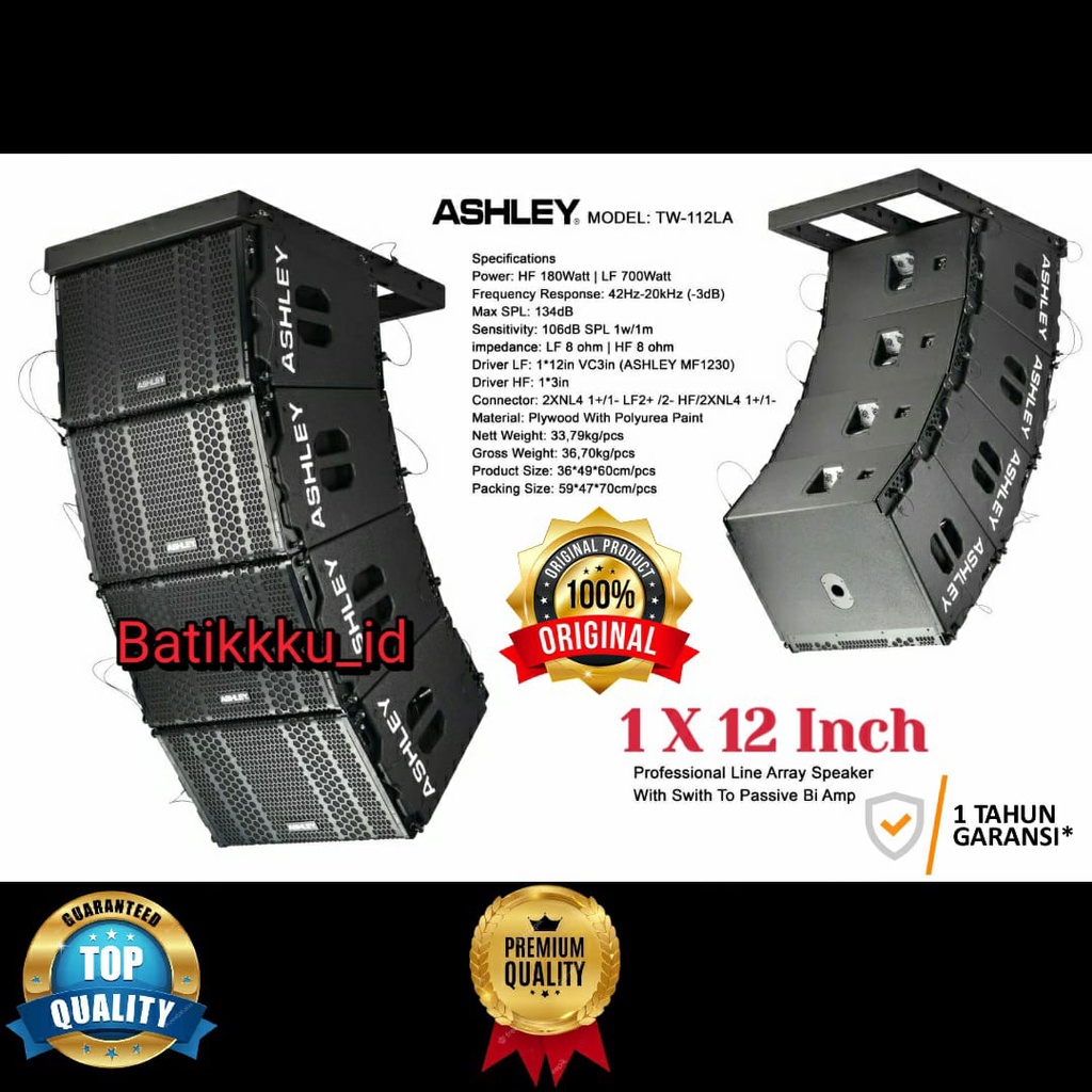 Jual Speaker Line Array ASHLEY TW 112 LA TW112 LA TW 112LA ORIGINAL 1 X ...