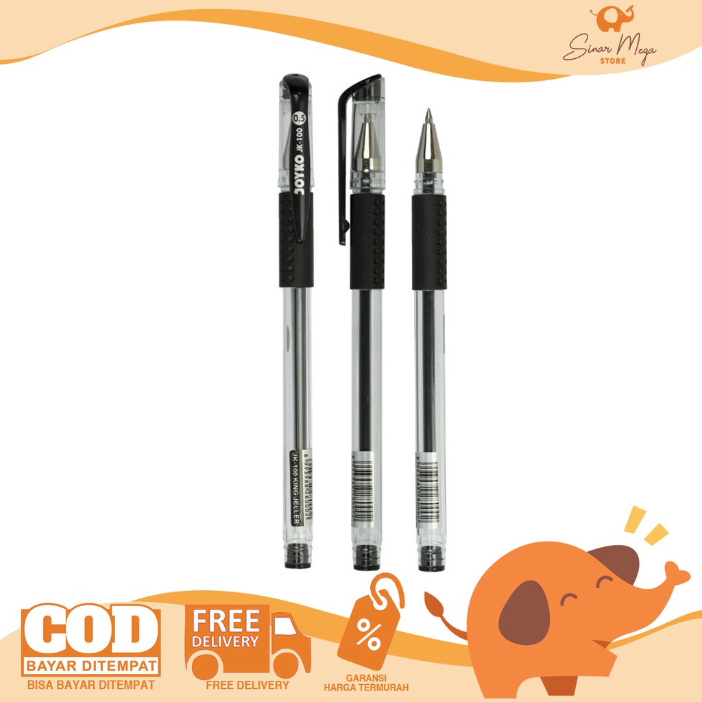 Jual Joyko Pulpen Gel Pen JK-100 Black Hitam 0.5mm Murah | Shopee Indonesia
