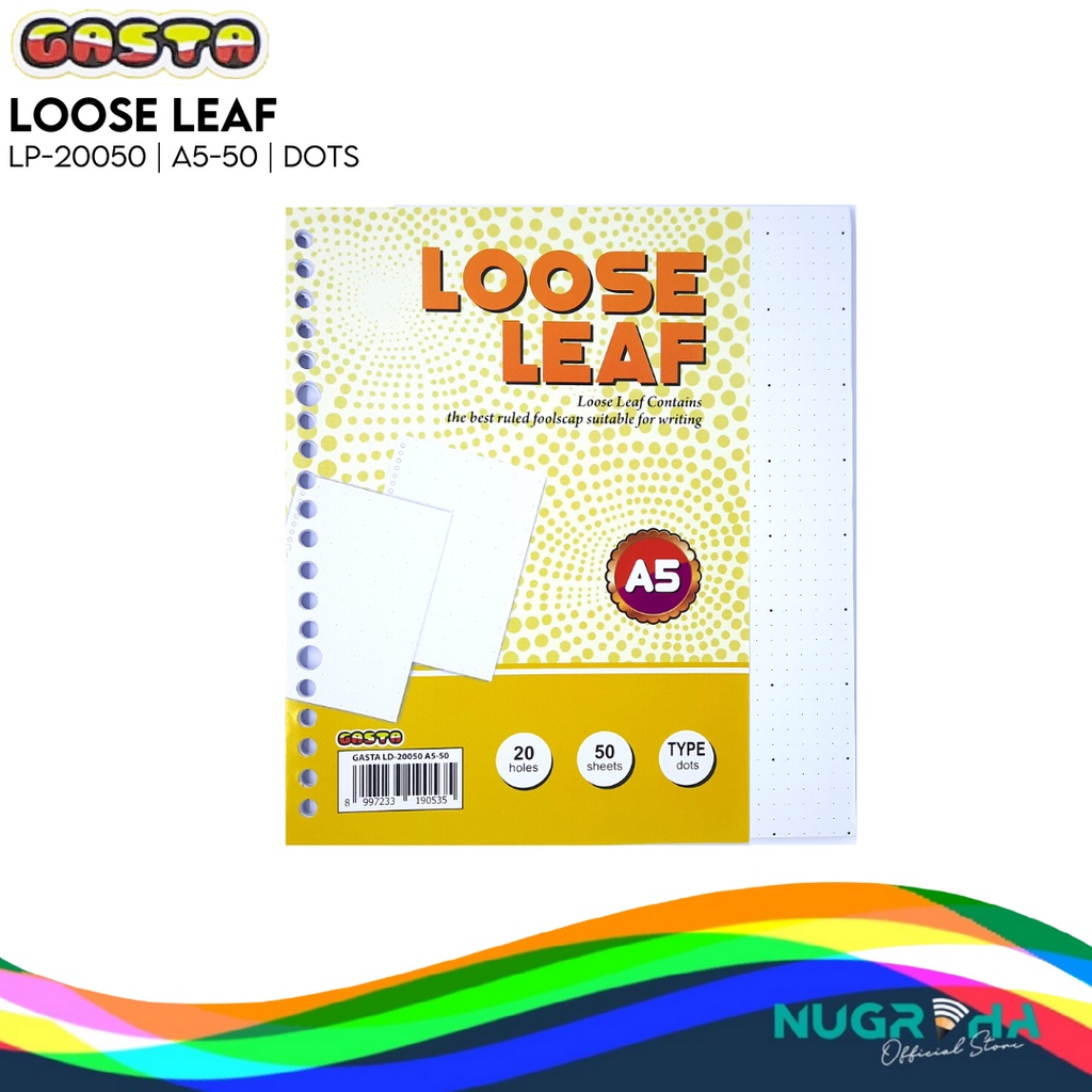 Jual LOOSE LEAF REFIL BINDER MAP DOTS A5 GASTA LP-20050 | Shopee Indonesia