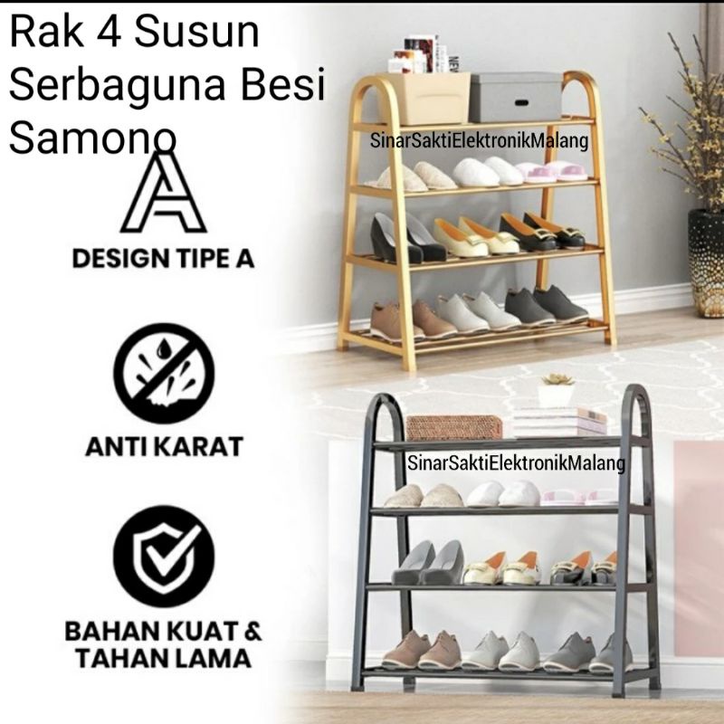 Jual Samono Rak Sepatu 4 Susun Shoe Rack Tipe A Besi Serbaguna Portable ...