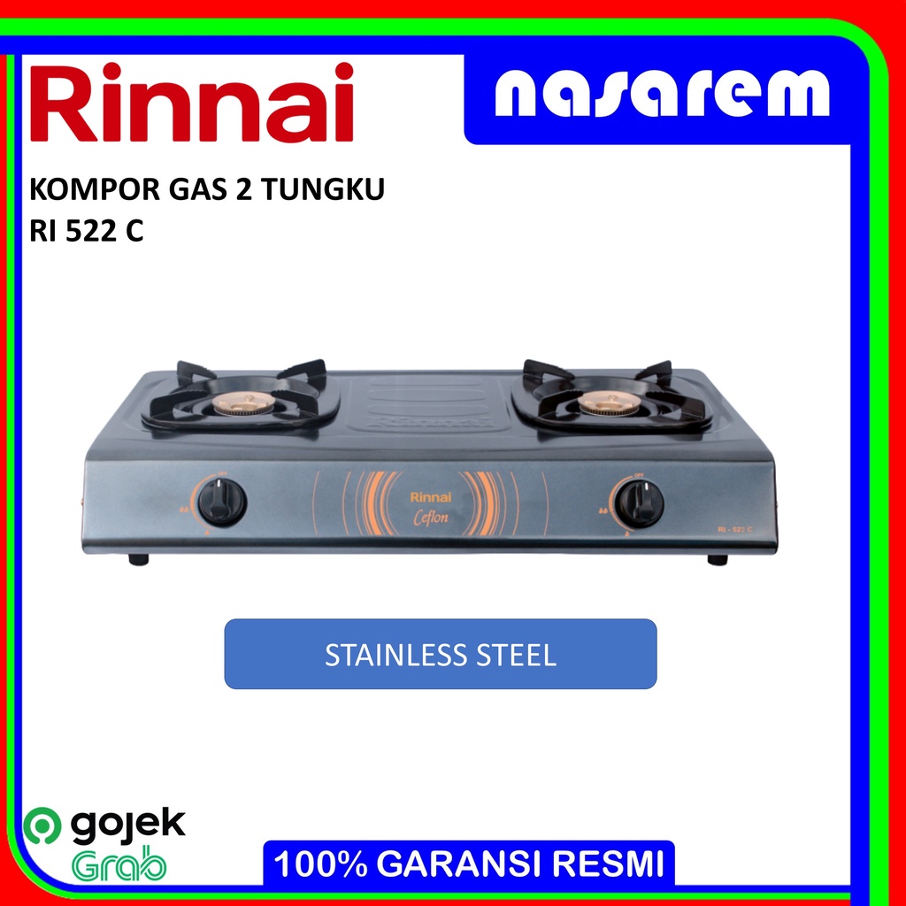Jual KOMPOR GAS 2 TUNGKU RINNAI RI522C | Shopee Indonesia