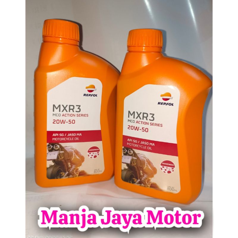 Jual oli repsol MXR3 action 20W-50 bebek 0.8liter for supra / blade ...