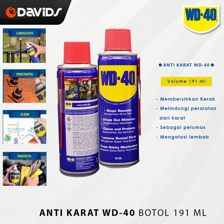 Jual WD 40 Cairan Pelumas Anti Karat Semprot 191ml 333ml | Shopee Indonesia