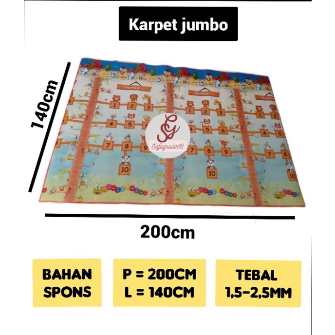 Jual [Free Gift ] Karpet Spon Karakter Jumbo Ukuran 140x200 tebal 2,5mm ...