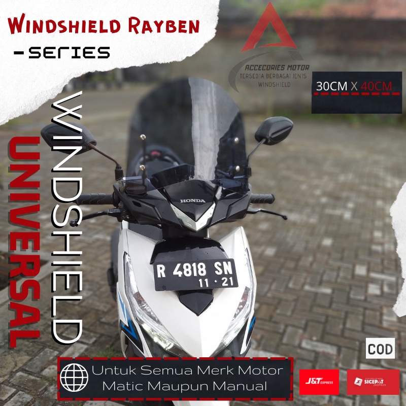 Jual Windsield/Ukuran 30cm x 40cm HITAM TRANSPARAN Windsield vario 160 ...